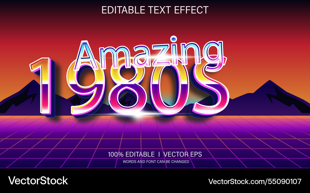 80s text effect with modern style design Vector Image