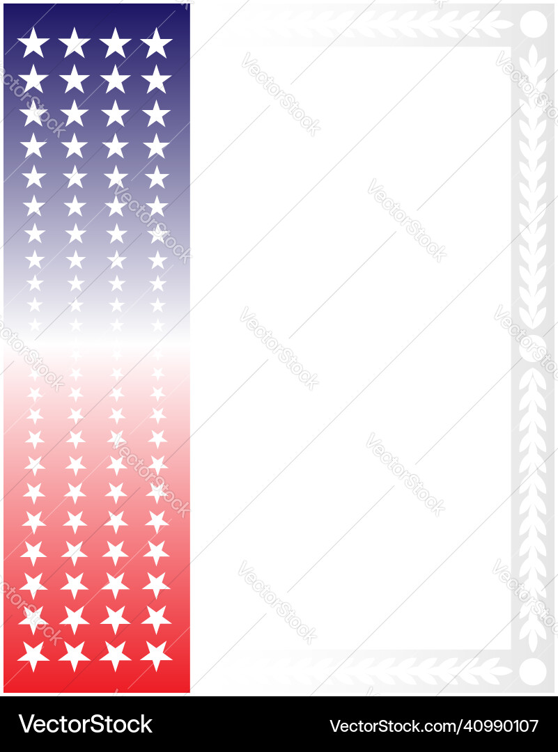 American flag symbols patriotic frame border Vector Image