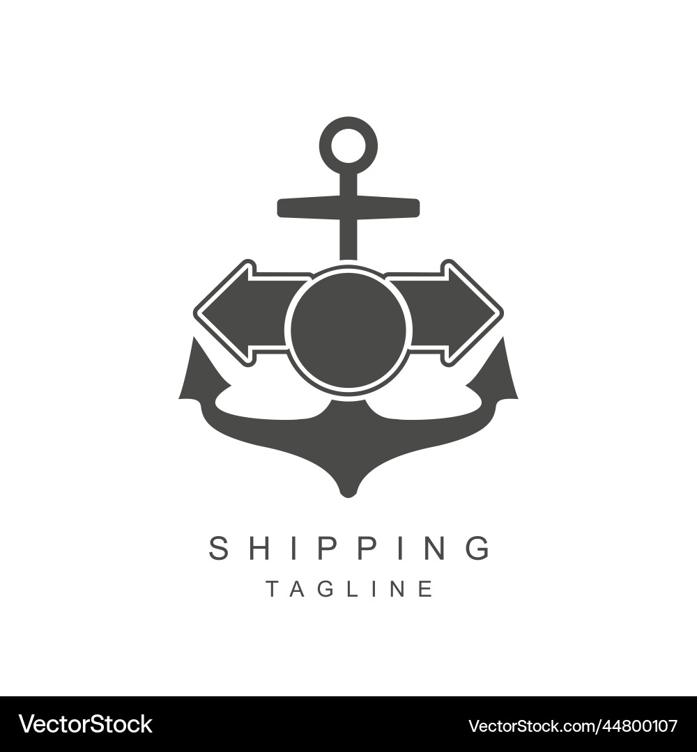 Anchor and arrows transportation logo design Vector Image
