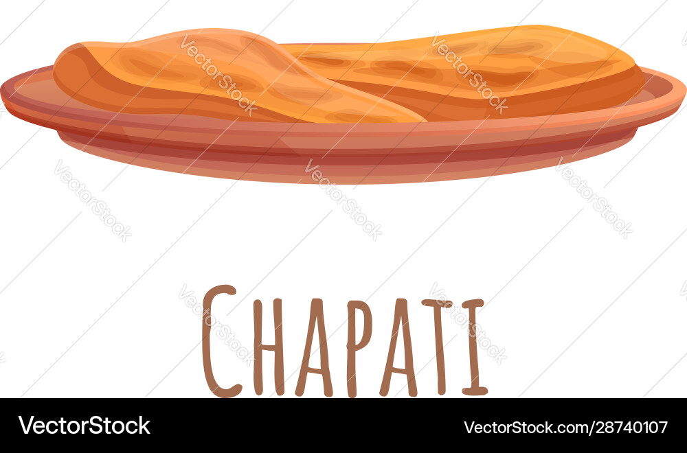 Chapati icon cartoon style Royalty Free Vector Image