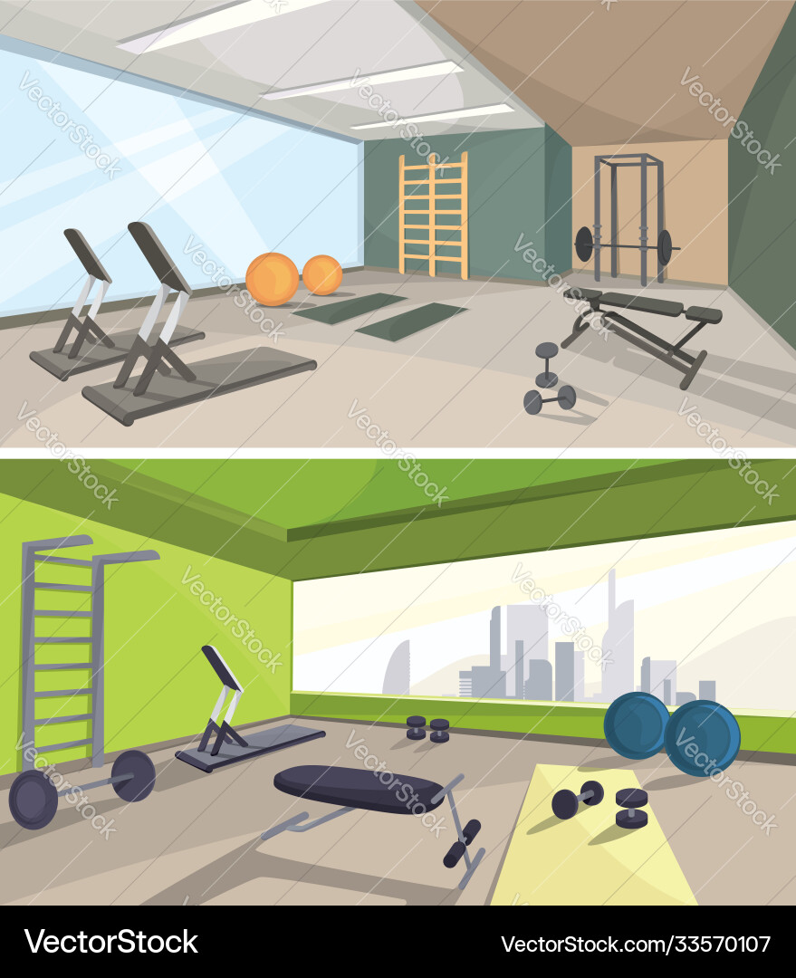 Collection different gyms Royalty Free Vector Image
