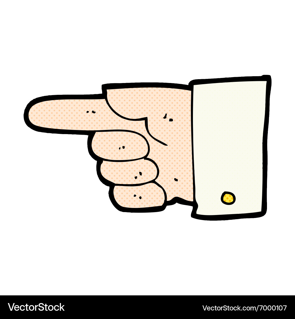 Comic cartoon pointing hand Royalty Free Vector Image