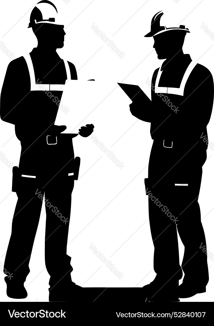 Design duo engineers with plan emblem engineering Vector Image