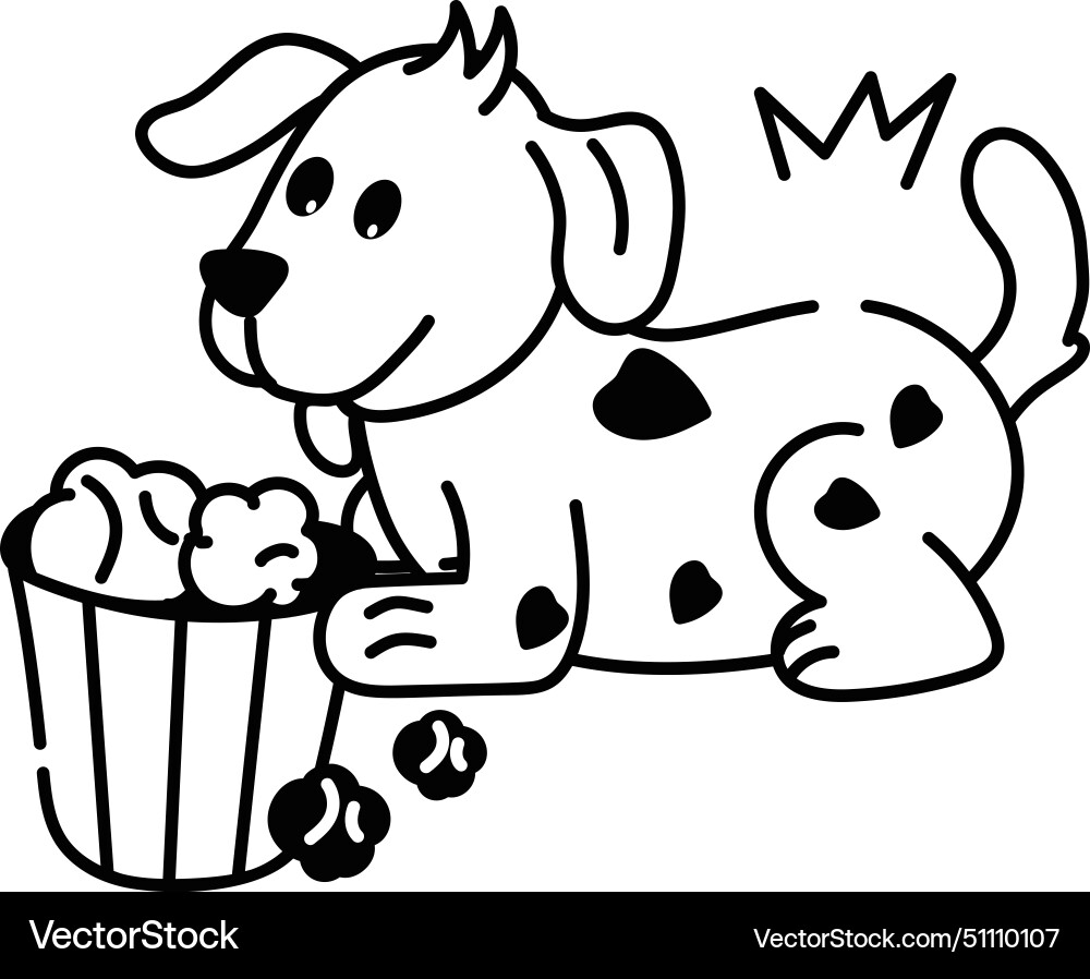 Dog eating Royalty Free Vector Image - VectorStock