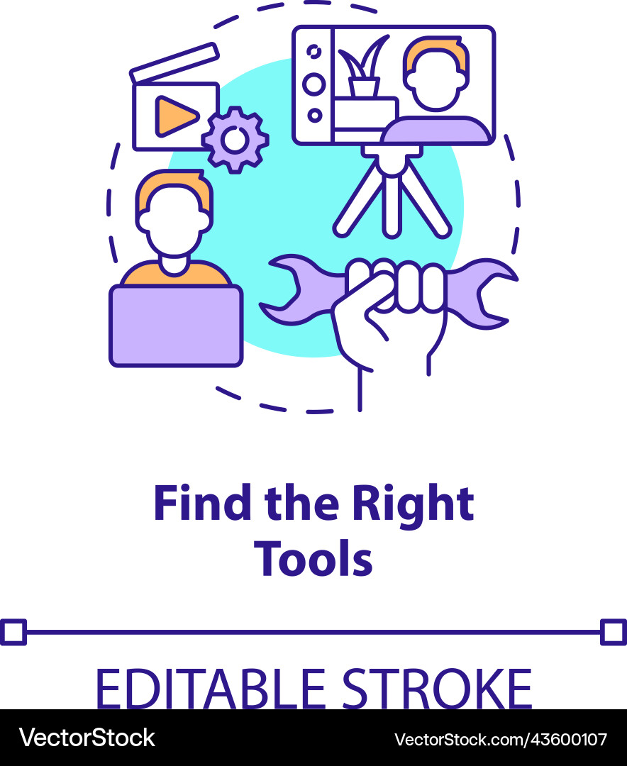 Find right tools concept icon Royalty Free Vector Image