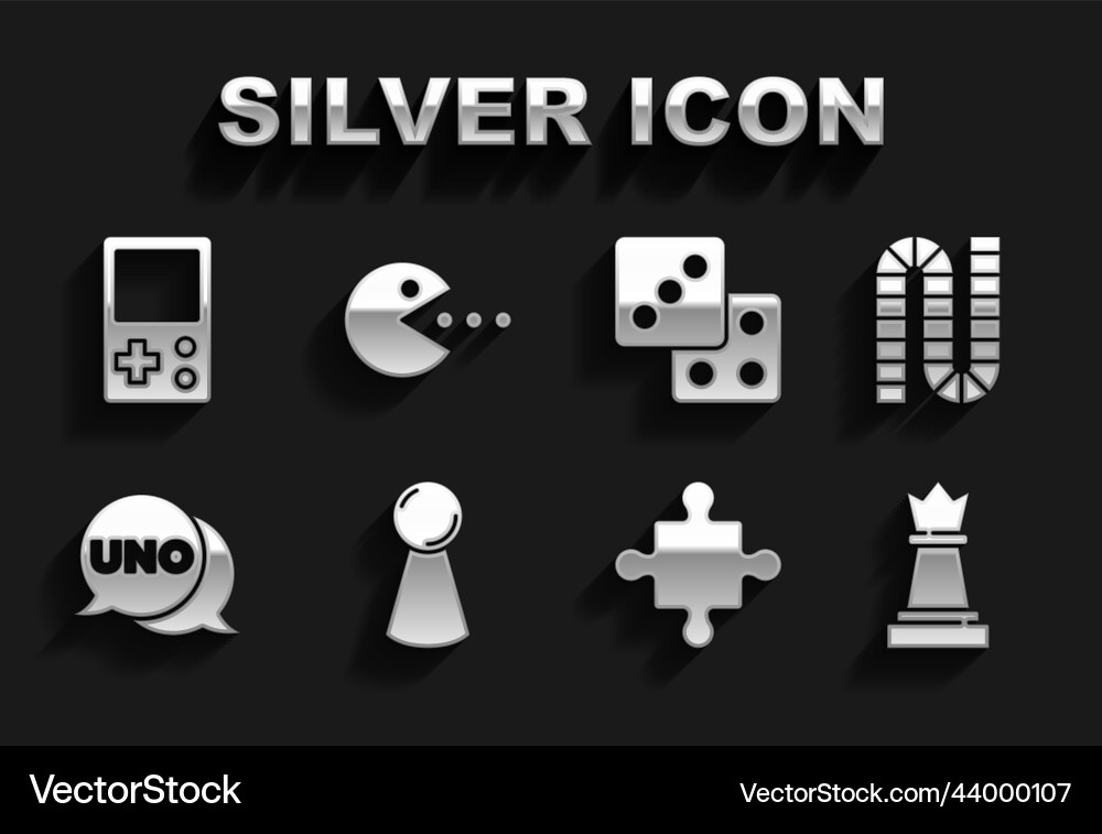 Game Chip Set - Puzzle & Card Collection Vector Image
