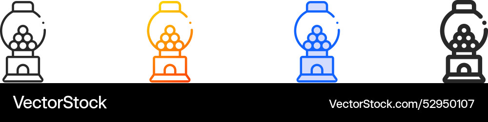 Gumball machine iconthin linear gradient blue Vector Image
