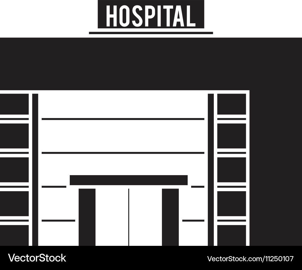 Isolated hospital building design Royalty Free Vector Image