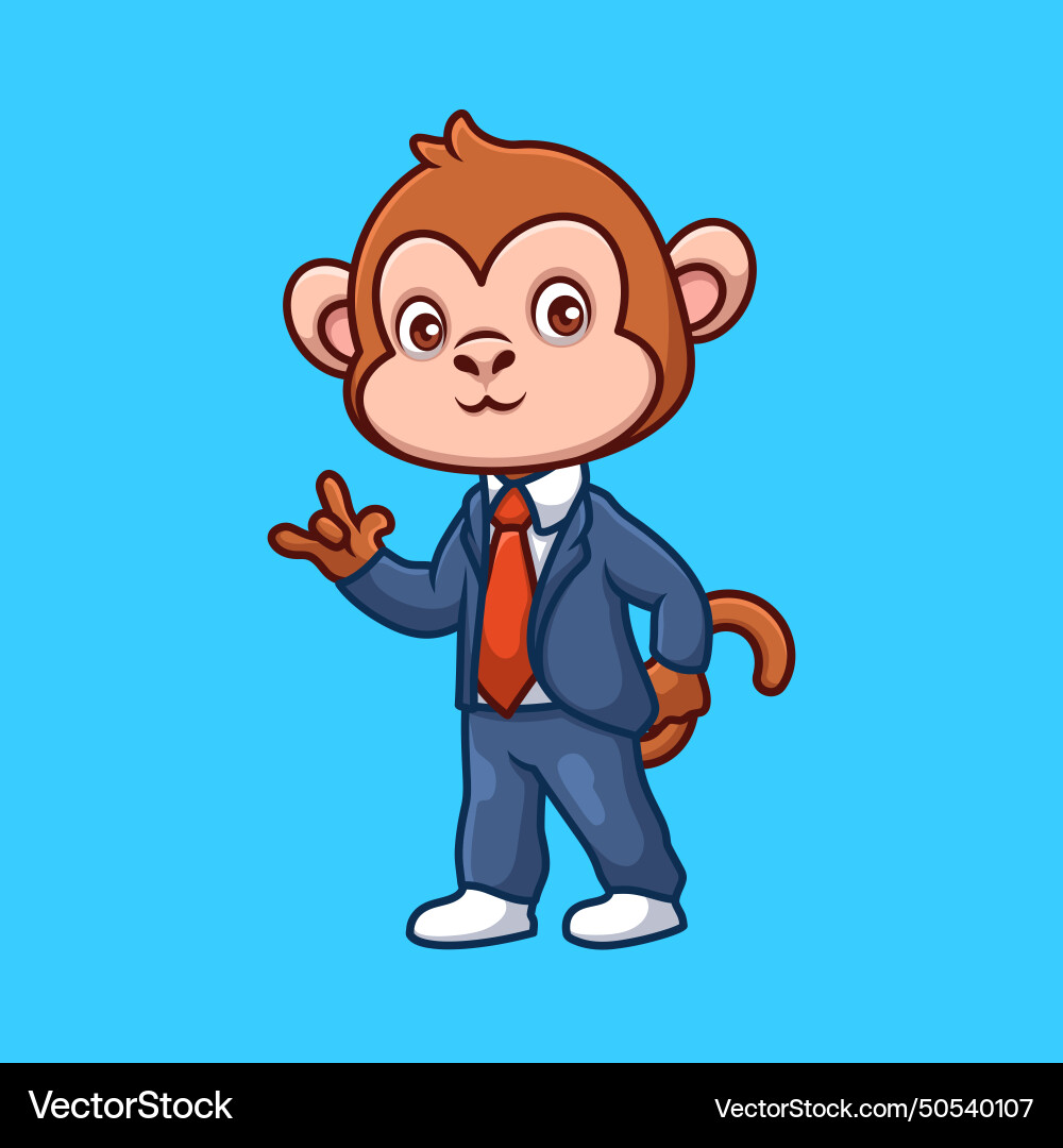 Manager monkey cute cartoon Royalty Free Vector Image