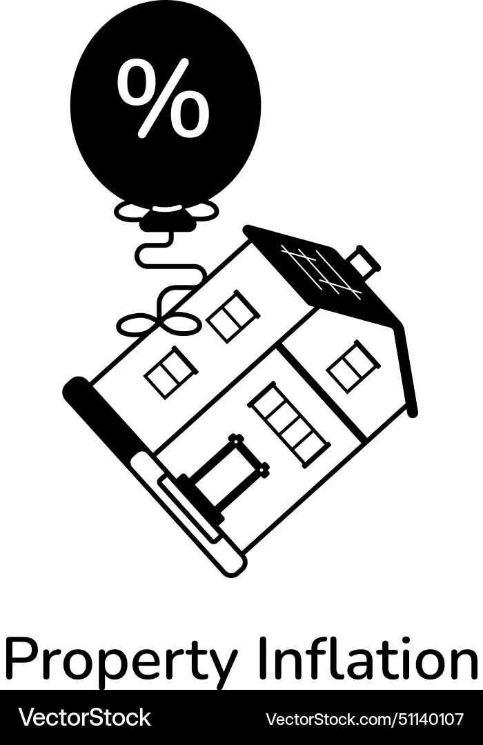 Property inflation Royalty Free Vector Image - VectorStock