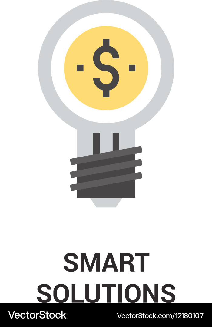 Smart solution icon concept Royalty Free Vector Image