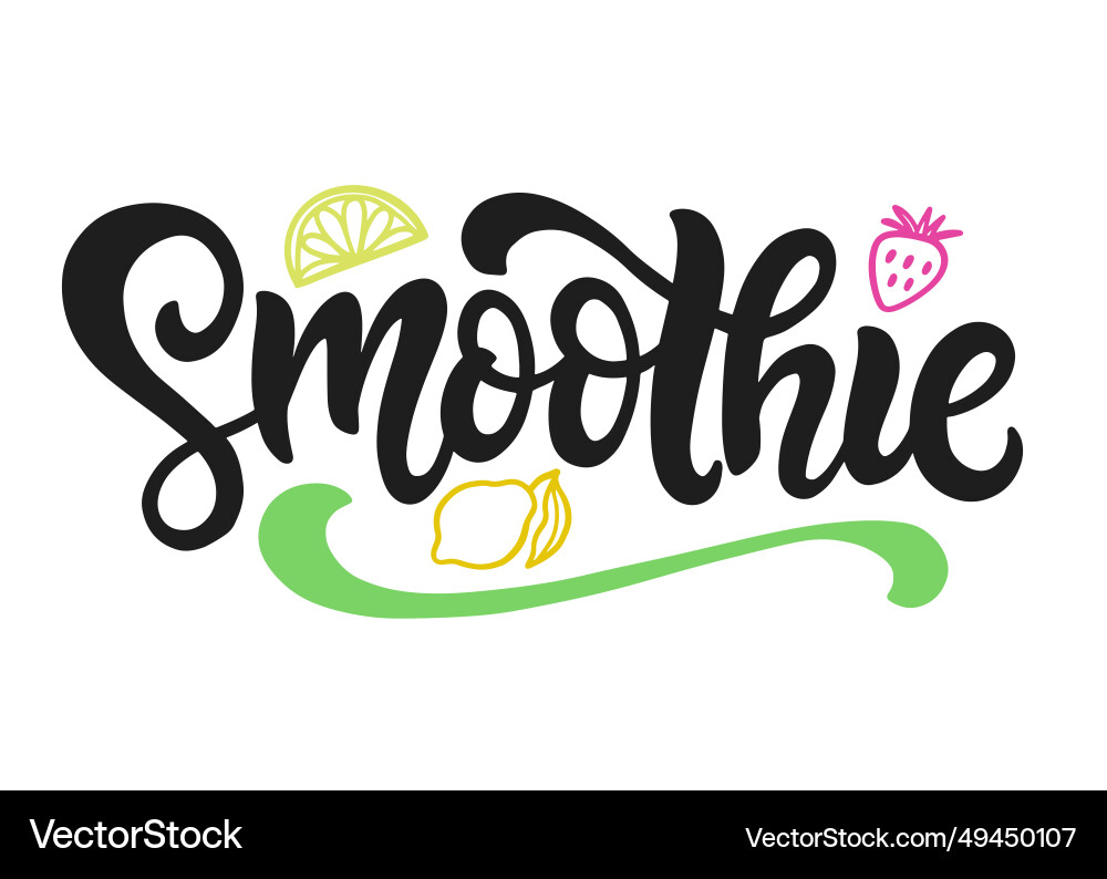 Smoothie bar logo badge calligraphy lettering Vector Image