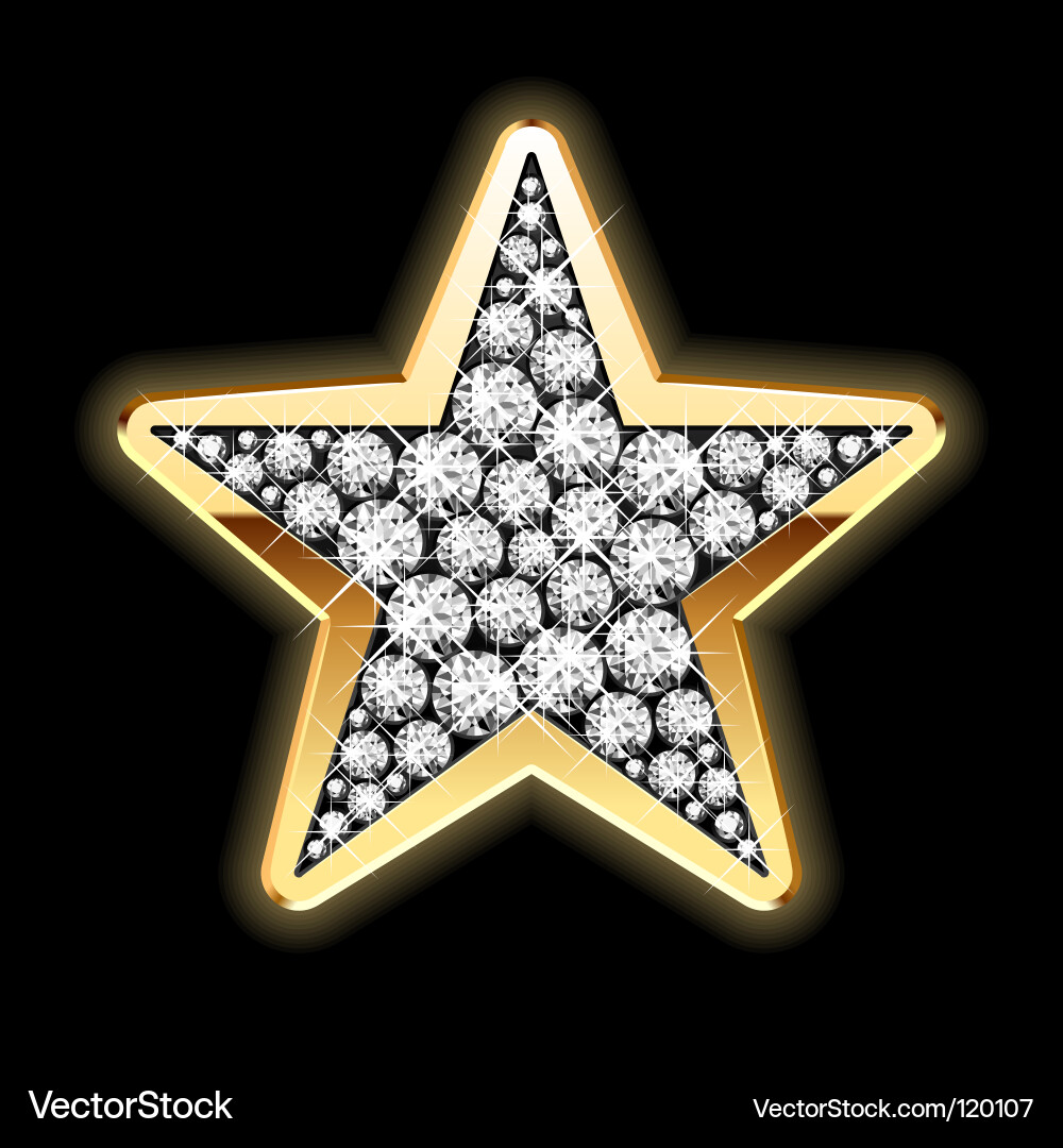 Star shape in diamonds Royalty Free Vector Image