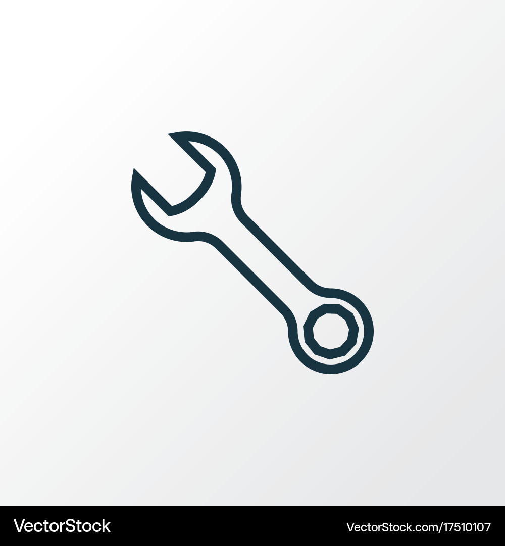 Wrench outline symbol premium quality isolated Vector Image