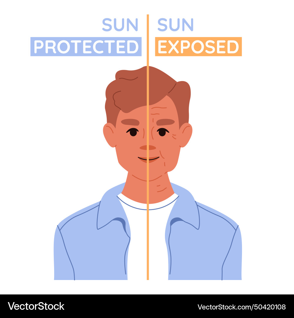0203ill1spf man effect flat Royalty Free Vector Image