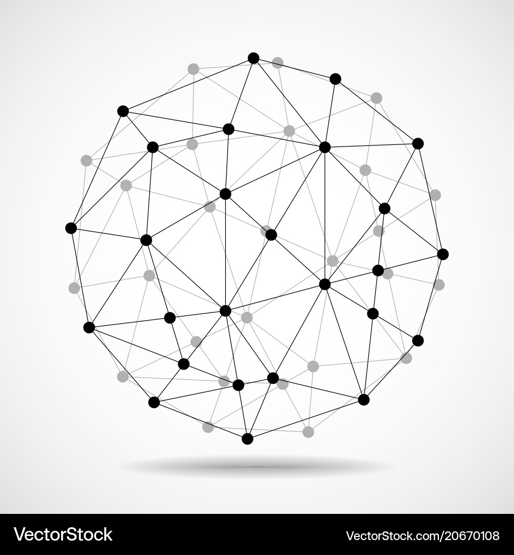 Abstract wireframe globe sphere network connect Vector Image