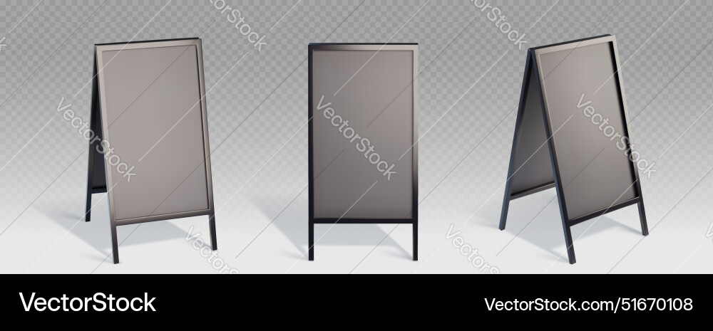 Advertising easel stand sign board frame mockup Vector Image