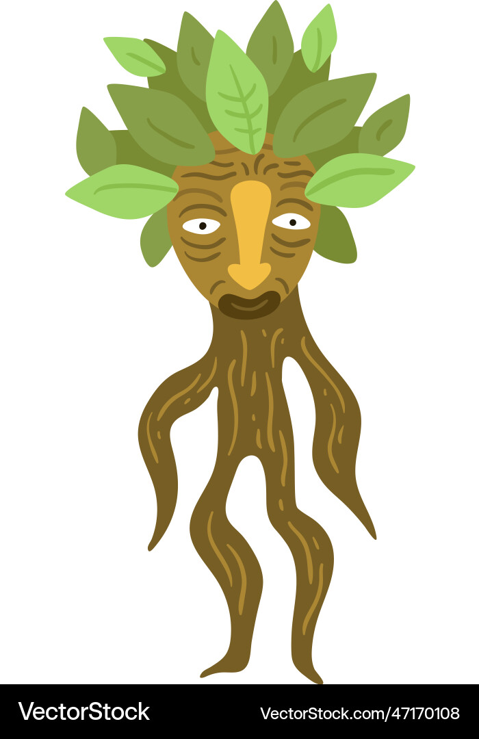 Alive tree mythical composition Royalty Free Vector Image