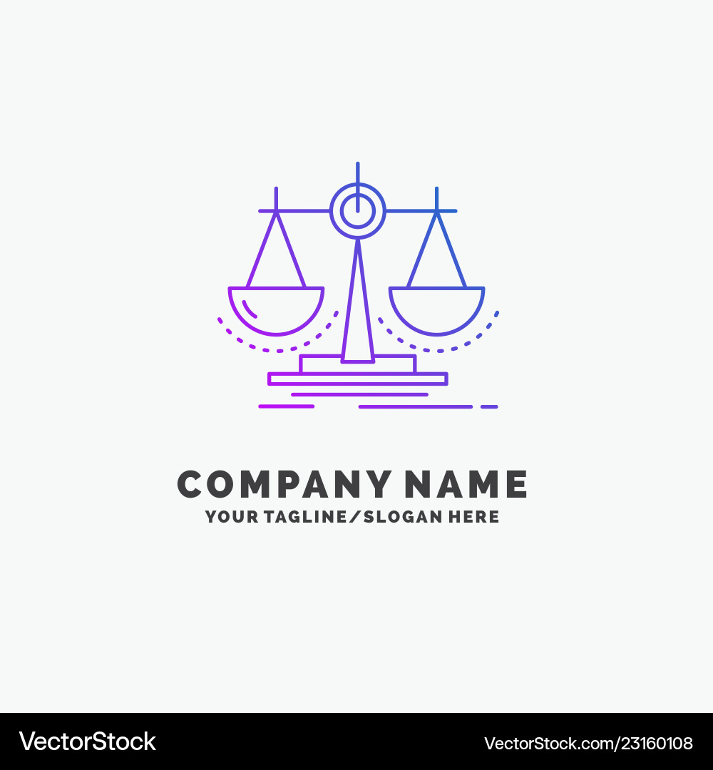 Balance decision justice law scale purple Vector Image