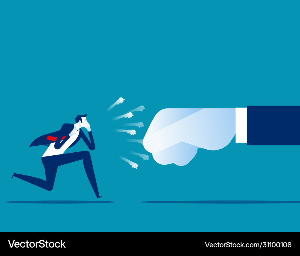 Big and small business fighting competition Vector Image