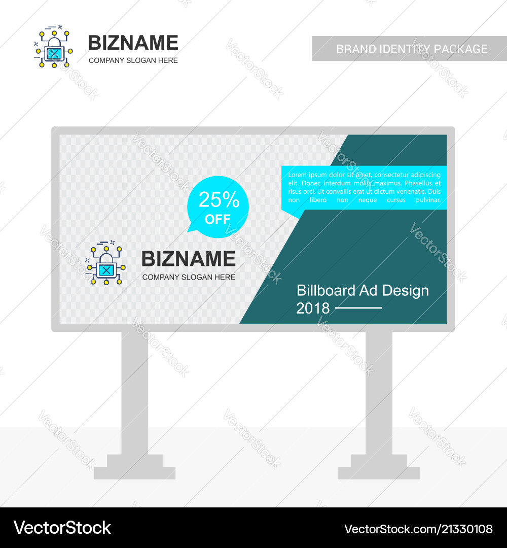 Business bill board design with cyber security Vector Image