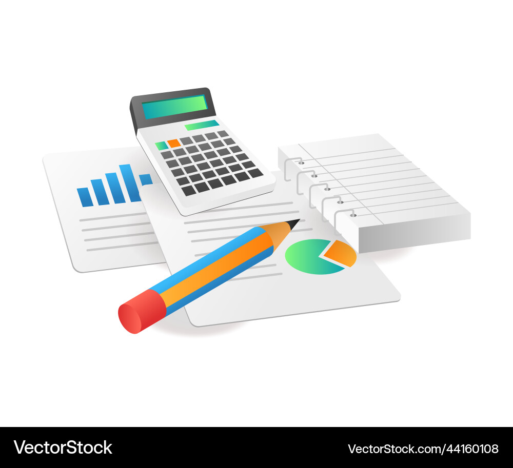 Business income calculation records Royalty Free Vector