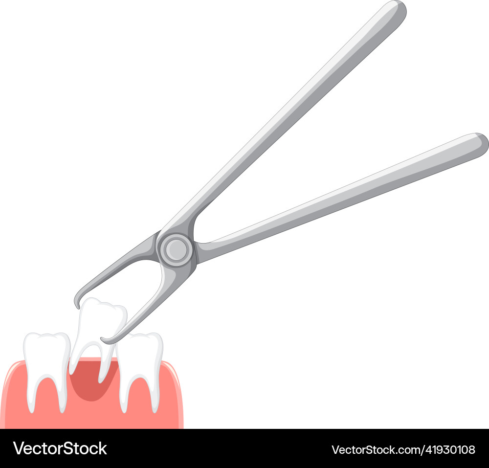 Cartoon teeth extraction on white background Vector Image