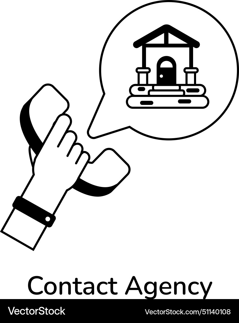 Contact agency Royalty Free Vector Image - VectorStock