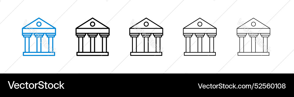 Courthouse icon set on white background Royalty Free Vector