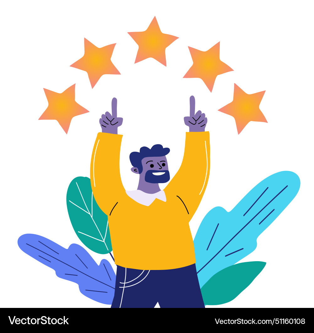 Customer feedback 5 stars Royalty Free Vector Image