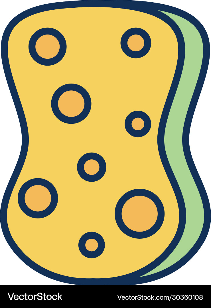 Dishwashing sponge icon line fill style Royalty Free Vector