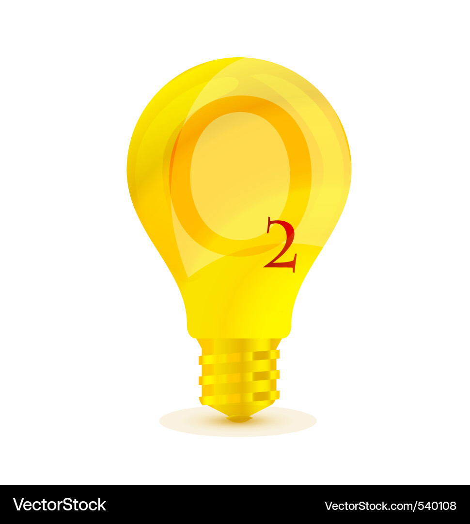 Eco gold bulb sign isolated Royalty Free Vector Image