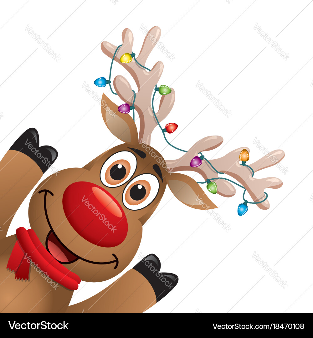 Antlers christmas lights reindeer Vector Images & Graphics for ...