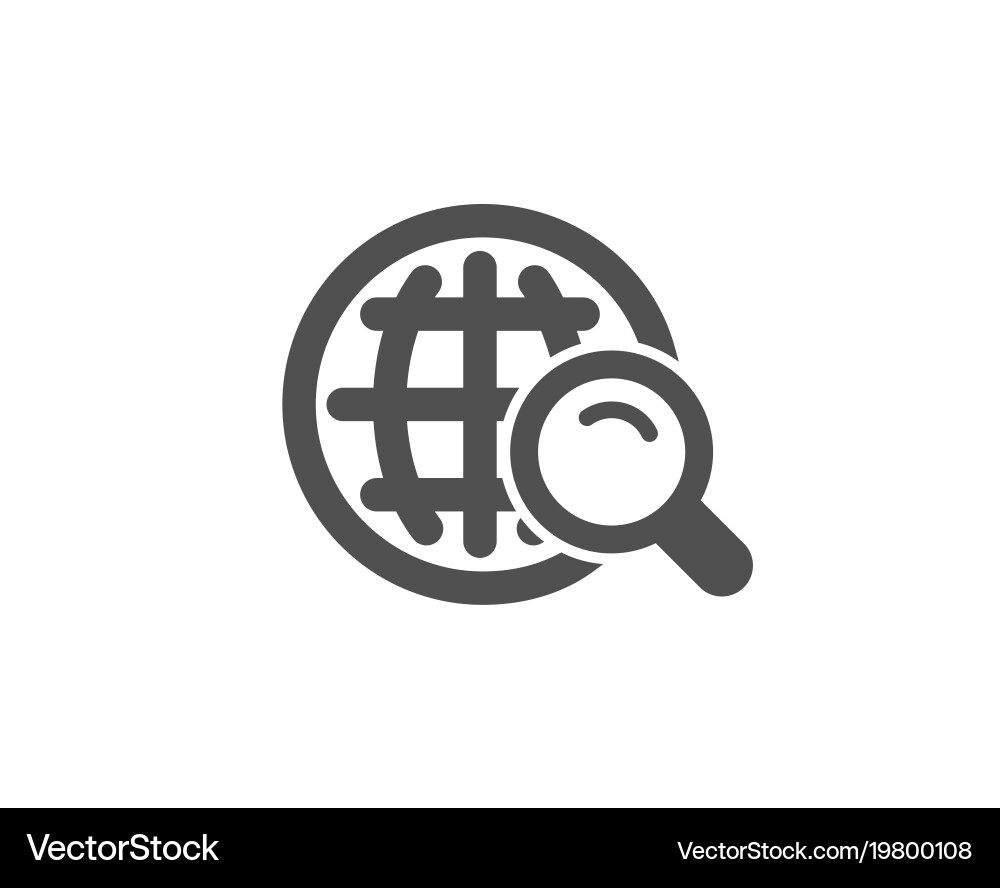Global search simple icon world sign Royalty Free Vector
