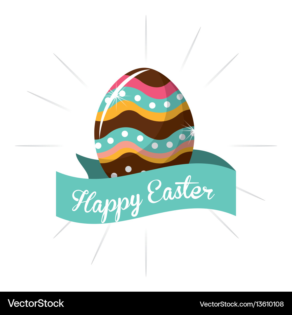 Happy easter day icon Royalty Free Vector Image