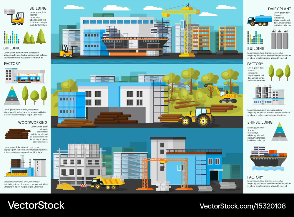 Industrial factory brochure Royalty Free Vector Image