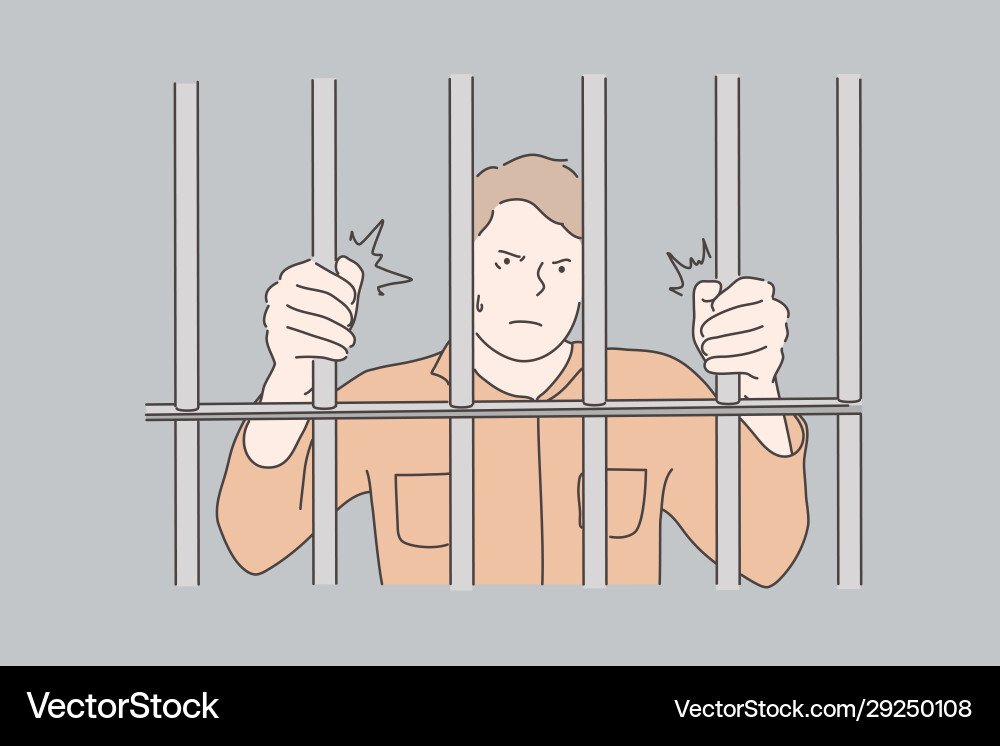 Jail prisoner crime concept Royalty Free Vector Image