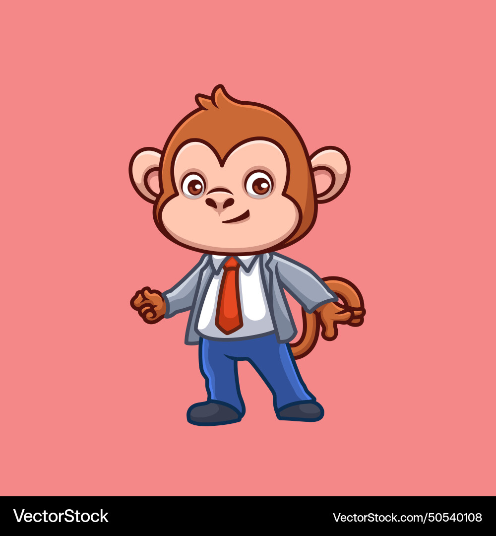 Manager monkey cute cartoon Royalty Free Vector Image