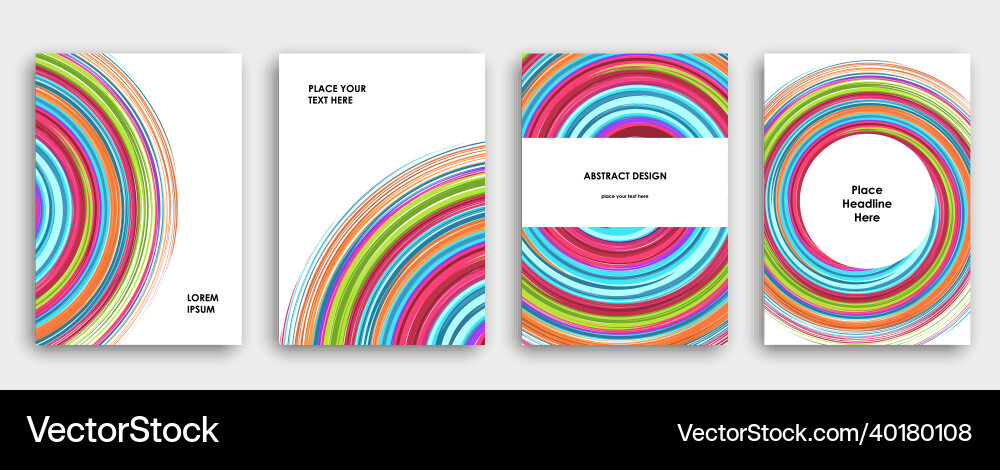 Multi-colored book cover page design creative Vector Image