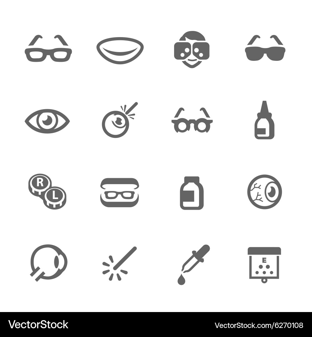 Optometry icons Royalty Free Vector Image - VectorStock