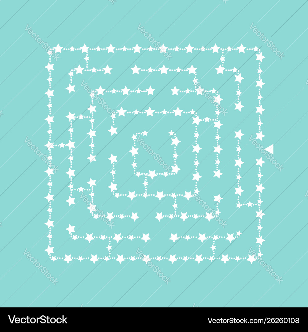 Simple square maze - starry sky game for kids Vector Image