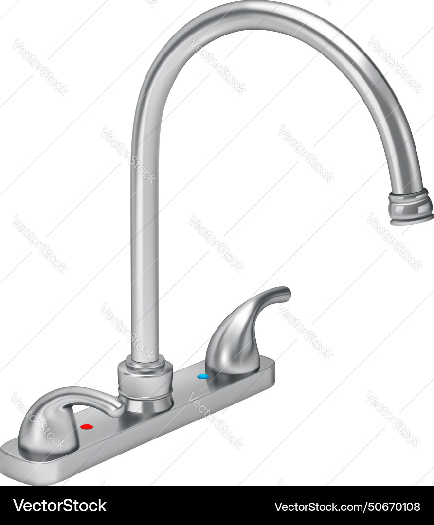 Stainless steel faucet Royalty Free Vector Image