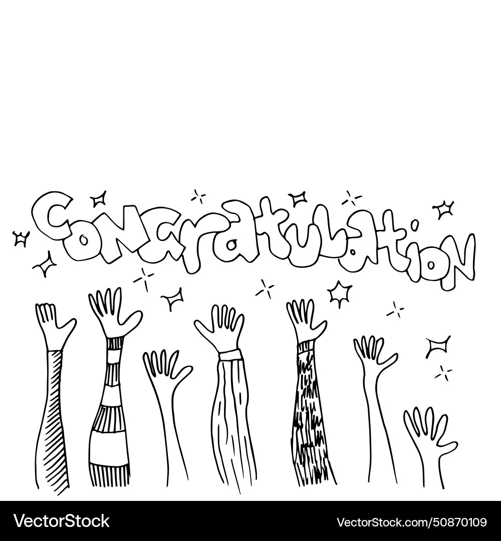 Applause hand draw on white background Royalty Free Vector