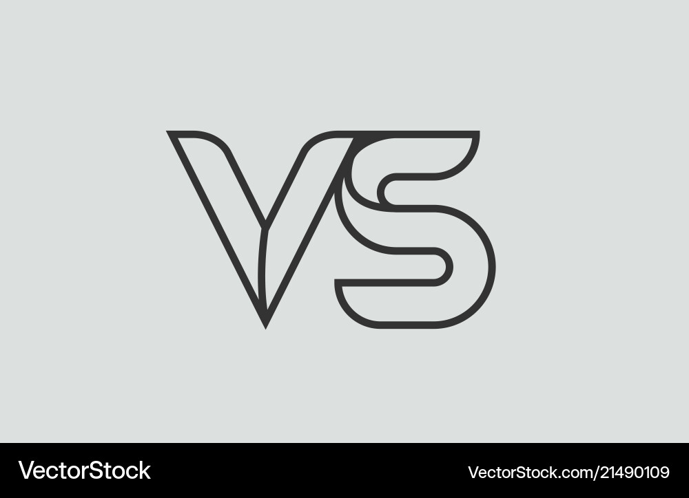 Black and white alphabet letter vs v s logo Vector Image
