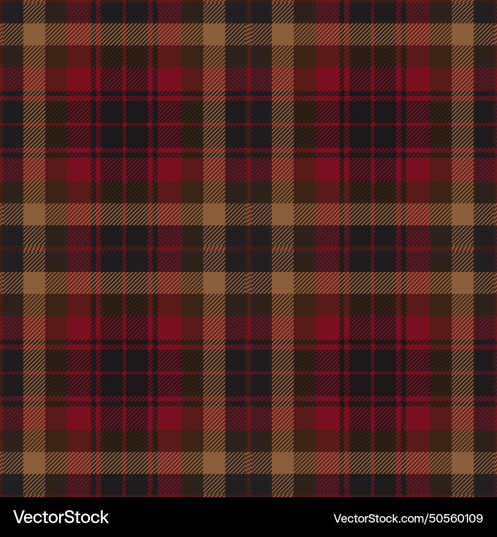 Brown and red tartan plaid pattern Royalty Free Vector Image