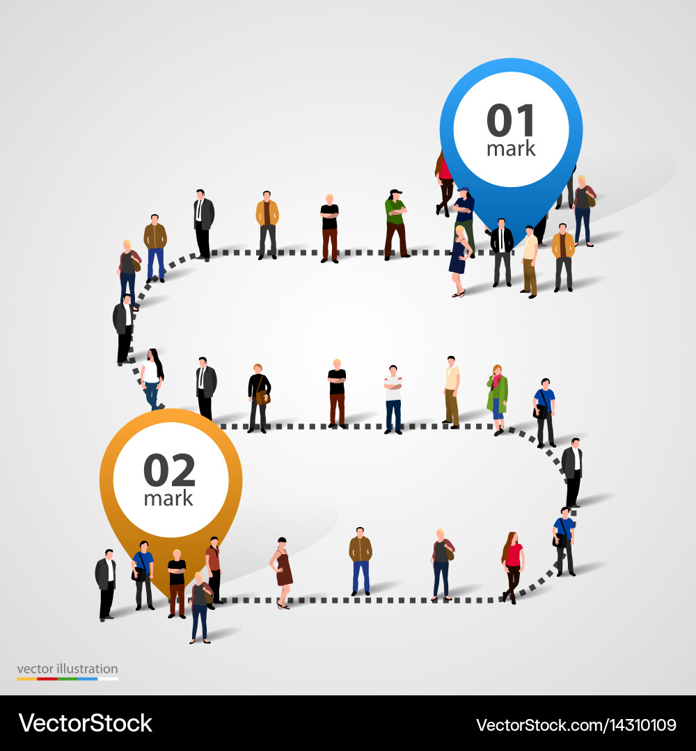 Business people standing in a line Royalty Free Vector Image
