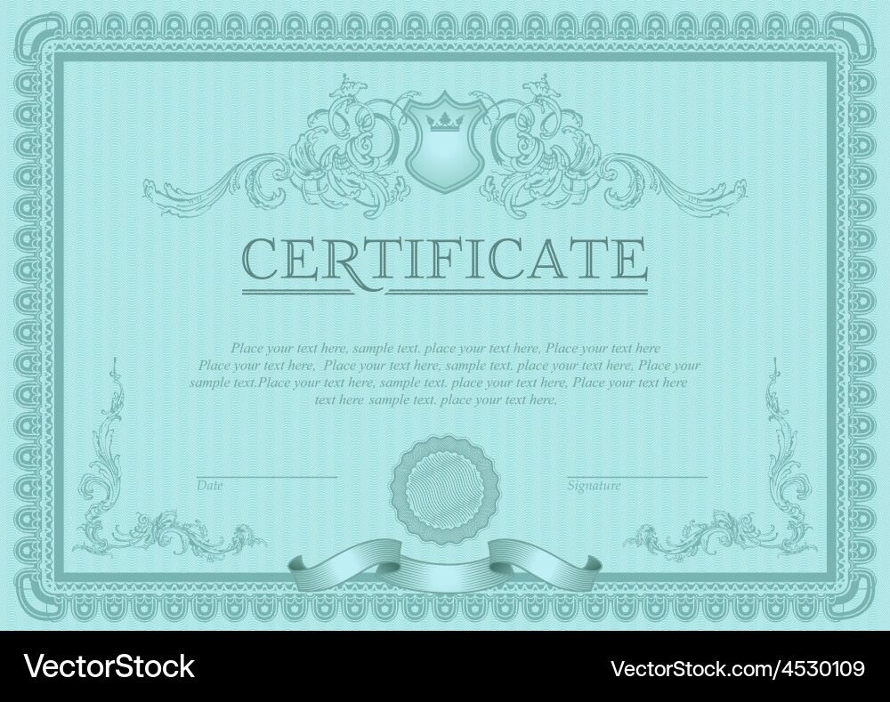 Certificate or coupon template Royalty Free Vector Image