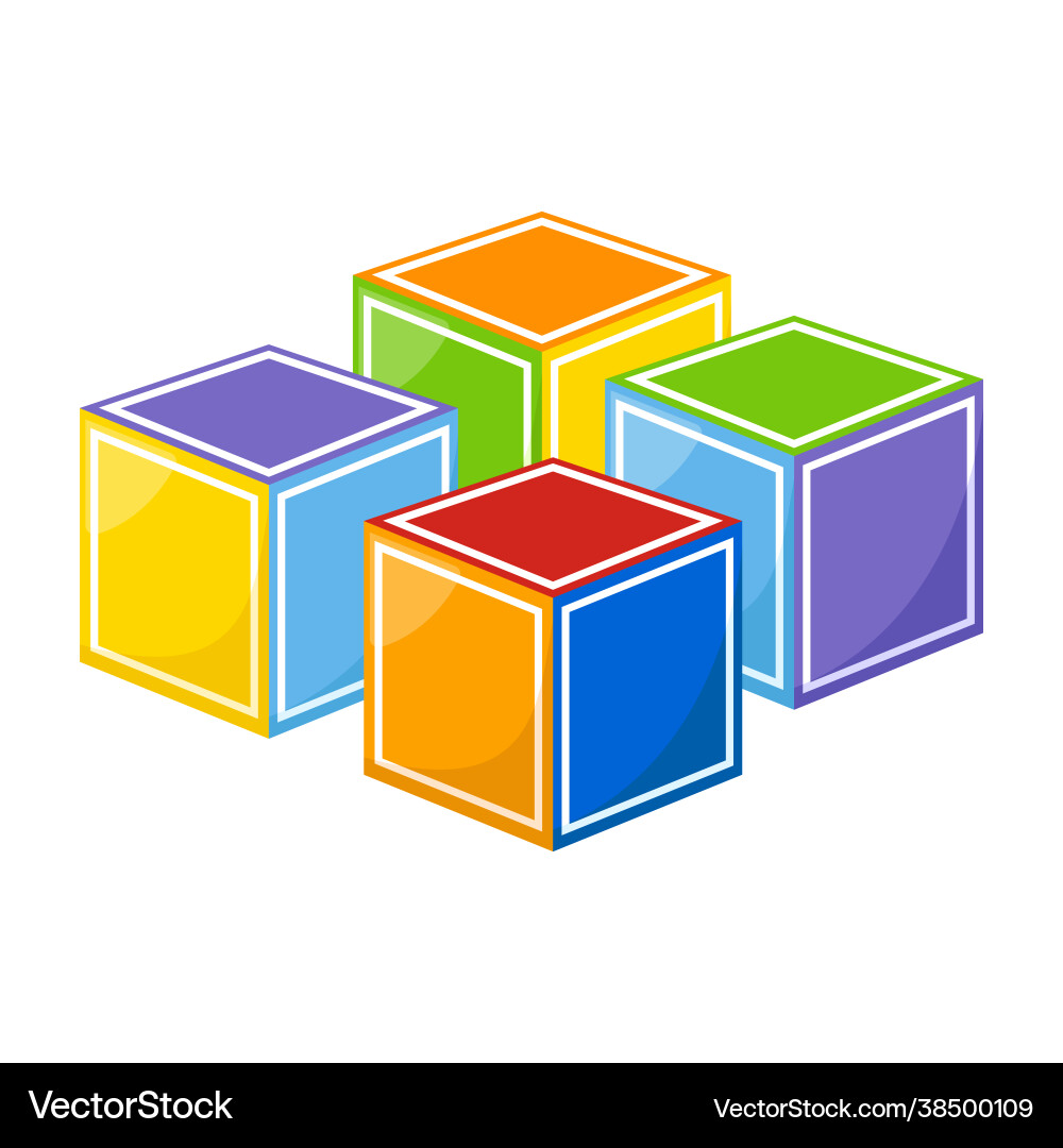 Colorful kid cubes Royalty Free Vector Image - VectorStock
