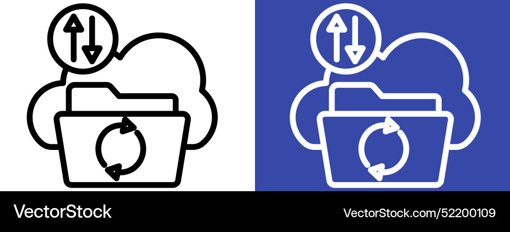 Data recovery icon logo sign set outline Vector Image