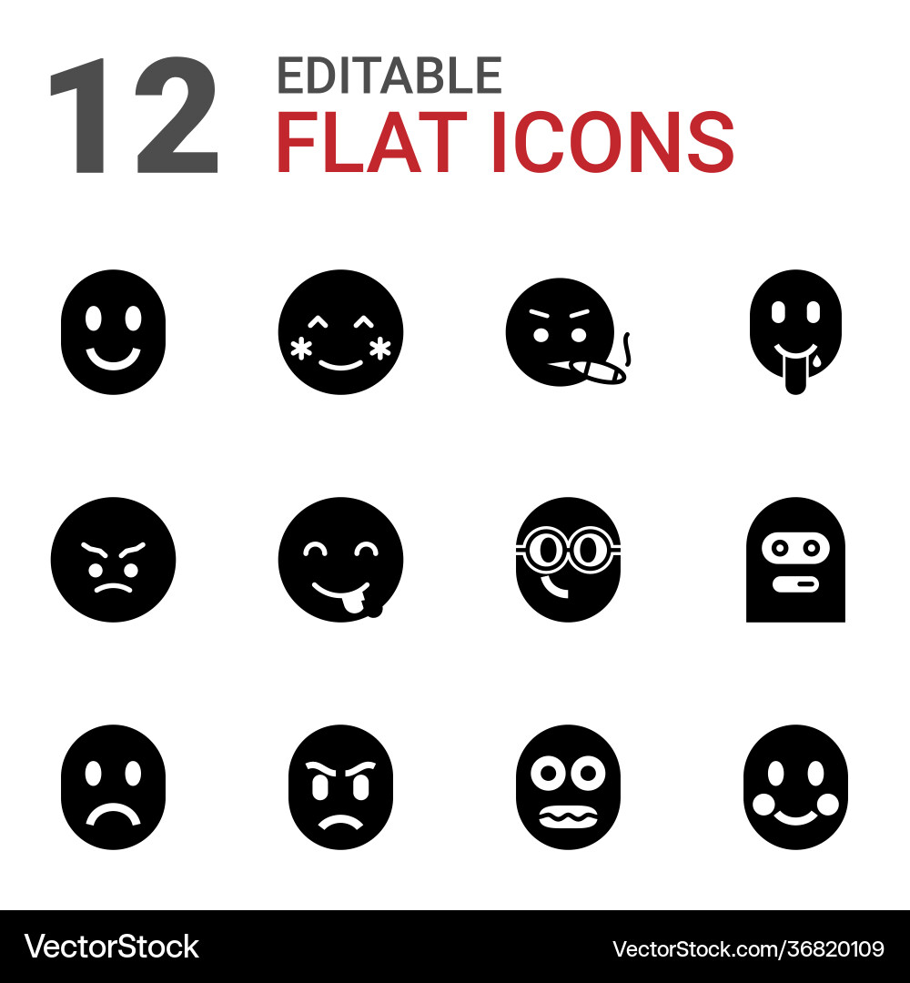 Emoticon Icons Lizenzfreies Vektorbild - VectorStock